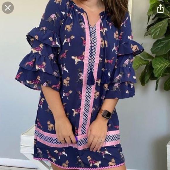 Simply Southern | Dresses | Nwt Simply Southern Dog Print Bell Sleeve ...